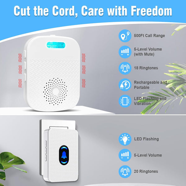 Daytech Wireless Caregiver Pager for Elderly Monitor/Seniors/Patient ...