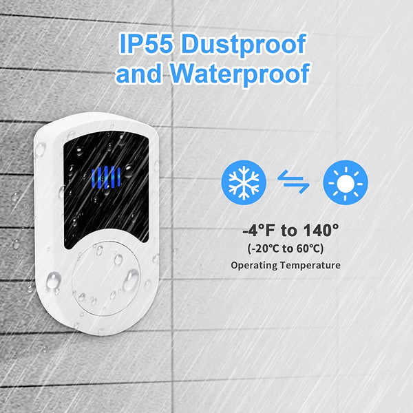 Daytech Wireless Doorbell: 1000ft Range, 55 Melodies, LED Flash Indica ...