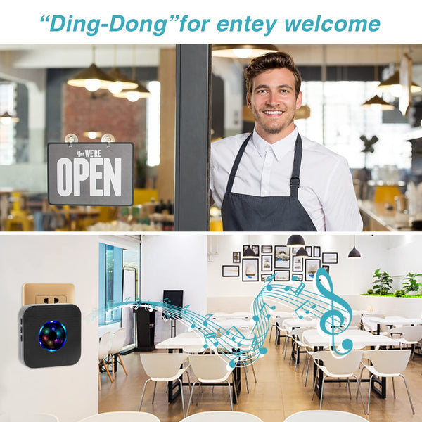 Daytech Color LED Wireless Door Sensor Chime - 1000ft Range, 55 Chimes ...