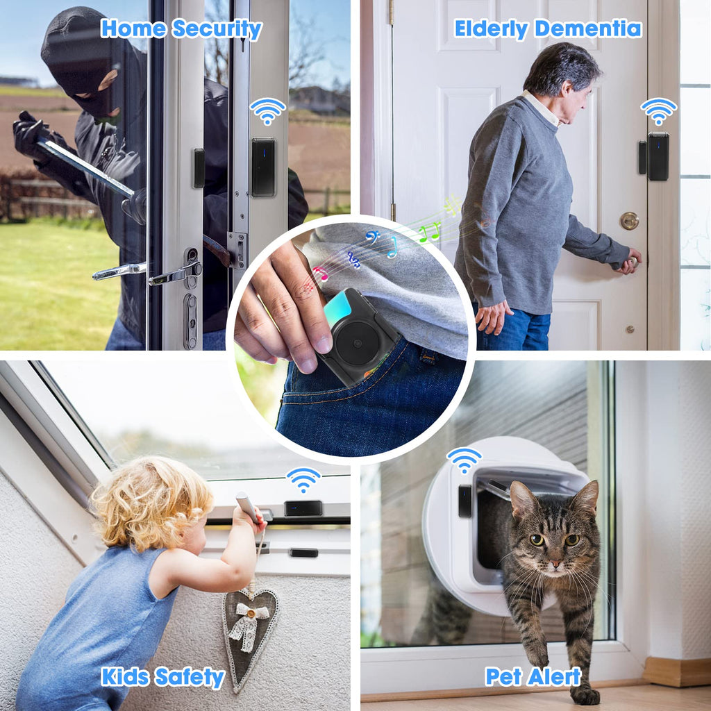 Daytech Wireless Door Chime & Entry Alert System - 1000FT Range, 2 Sen ...