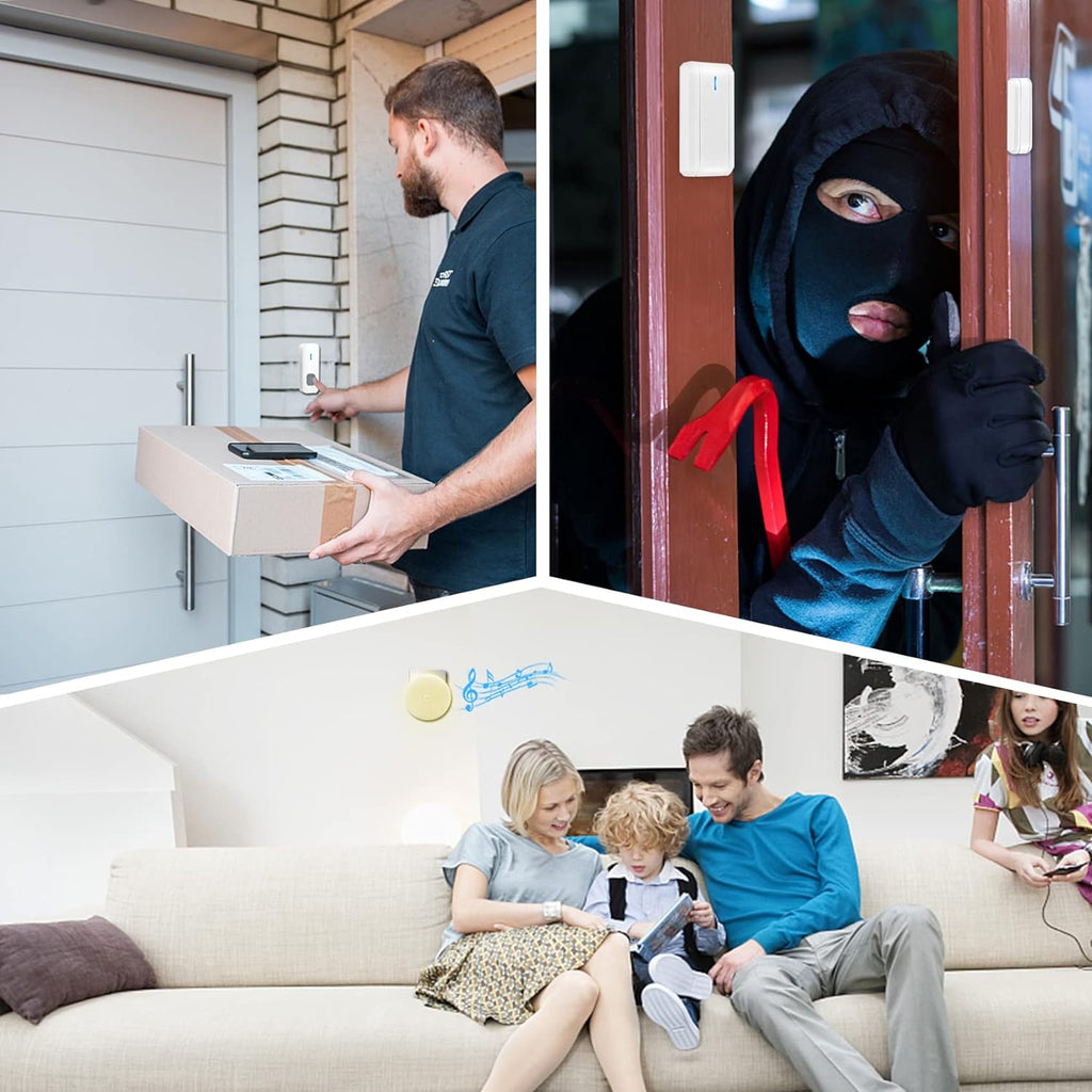 aytech Wireless Door Entry Alarm Kit | 1000 FT Range, 55 Chimes, 5 ...