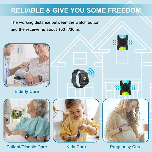 Daytech Wireless Caregiver SOS Wrist Pager Watch - Reliable Elderly Mo ...